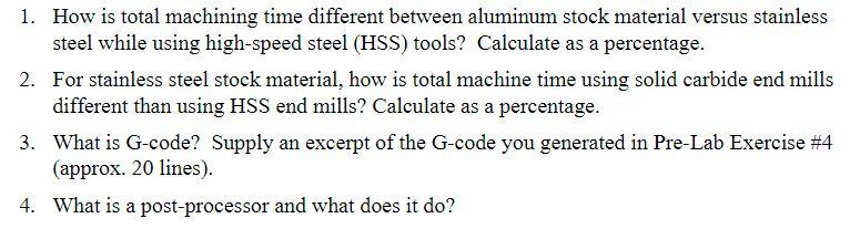 1. How is total machining time different between | Chegg.com