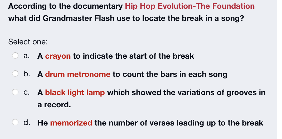 Solved According to the documentary Hip Hop Evolution-The | Chegg.com