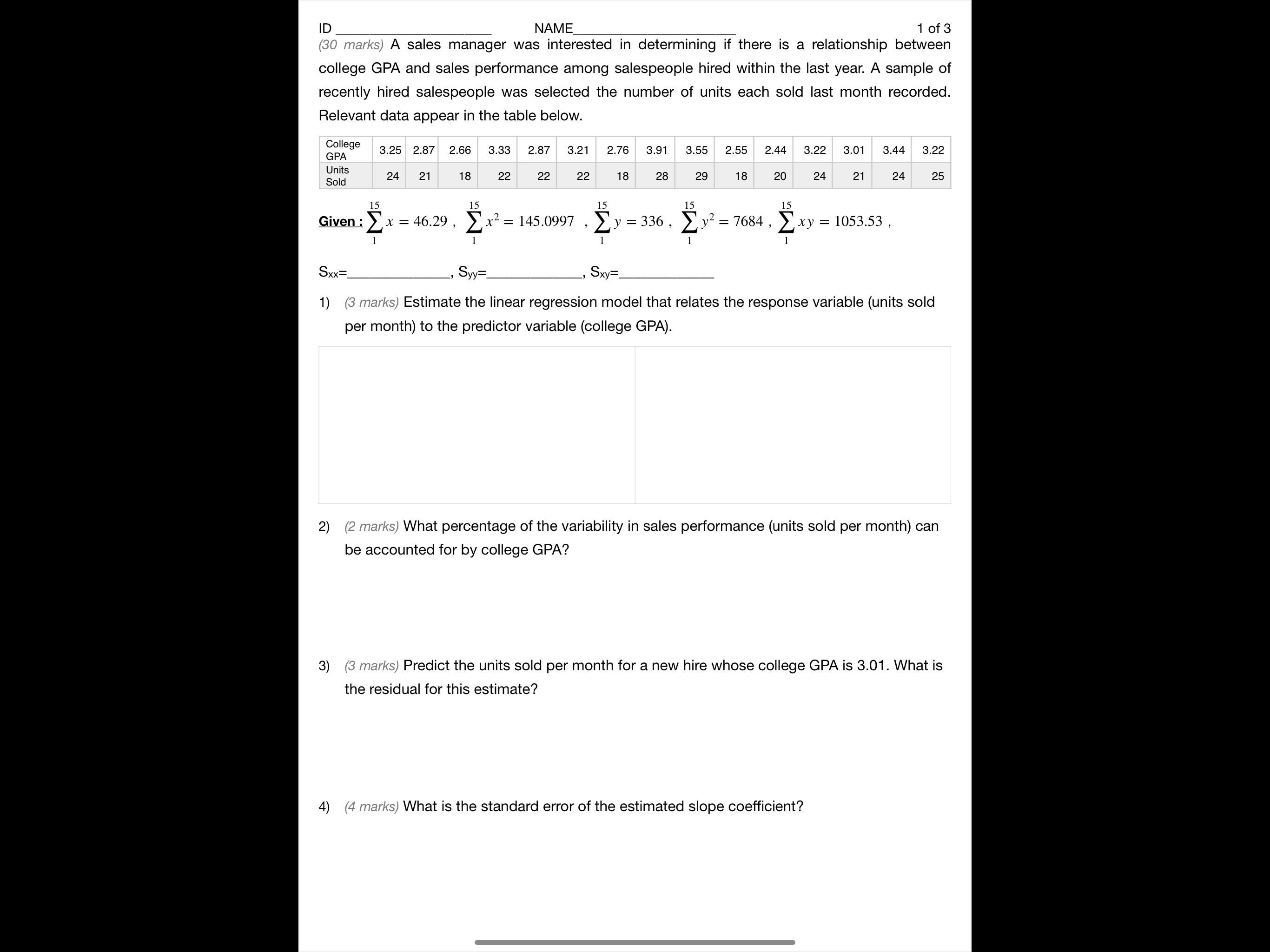 Solved 5) (8 marks) Using α = 0.02, can we conclude college | Chegg.com