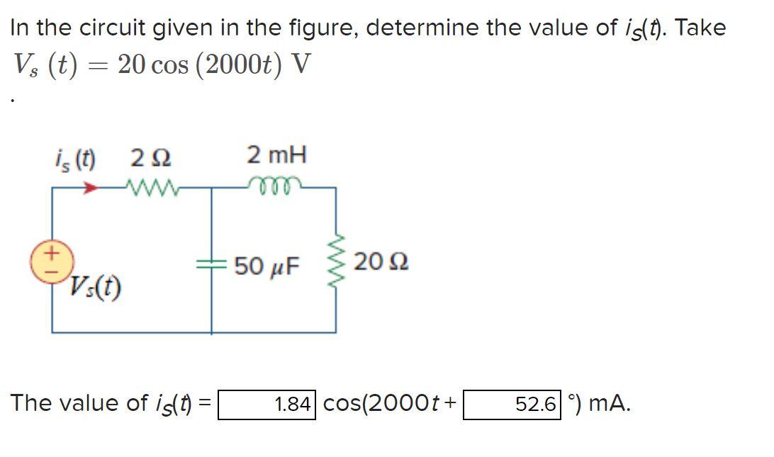 Solved In the circuit given in the figure, determine the | Chegg.com