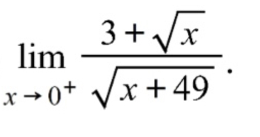 Solved limx→0+3+x2x+492. | Chegg.com