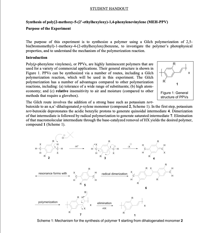 Solved The purpose of this experiment is to synthesize a | Chegg.com