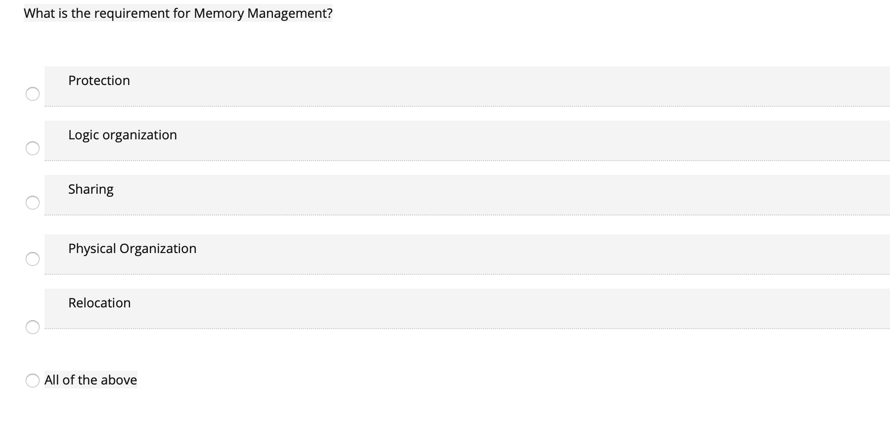 Solved Which of the following placement algorithms has the | Chegg.com