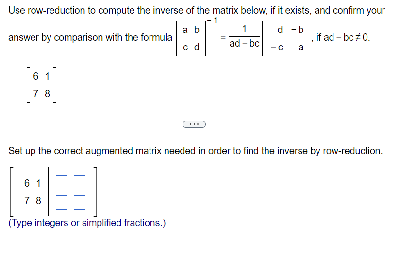 Solved Use row-reduction to compute the inverse of the | Chegg.com