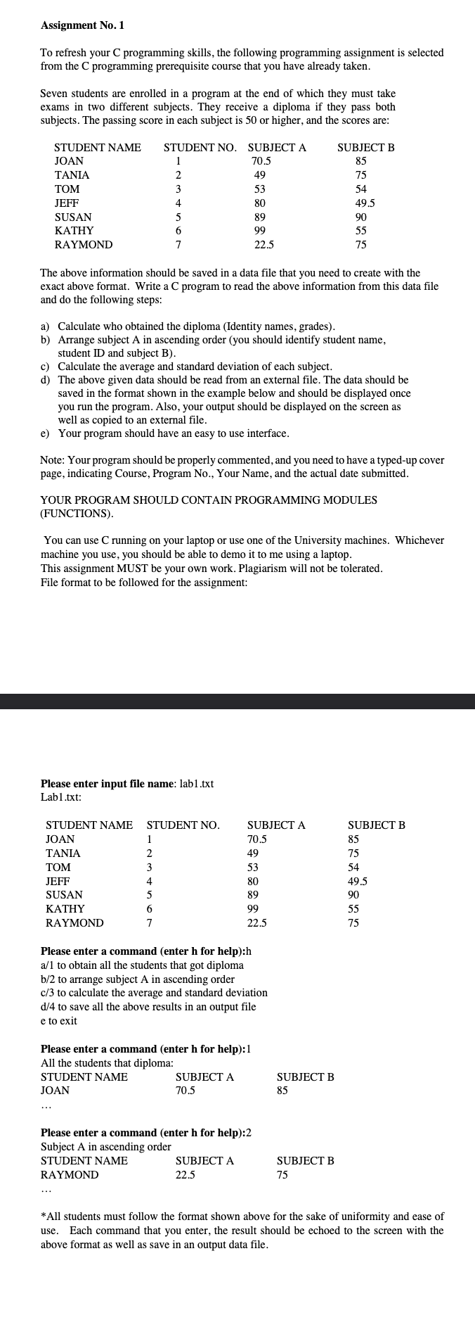 Solved Assignment No 1 To Refresh Your C Programming