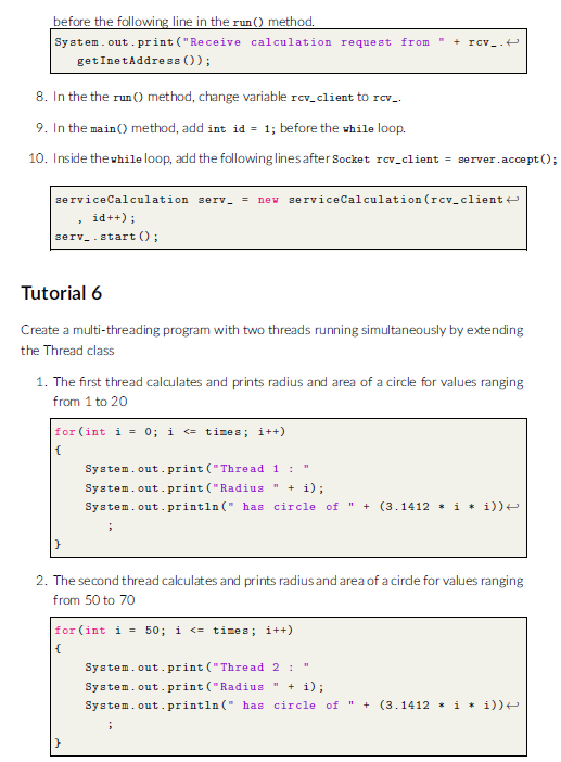 Solved before the following line in the run() method. | Chegg.com