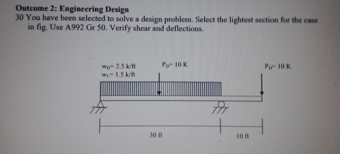 Solved Outcome 2: Engineering Design 30 You have been | Chegg.com