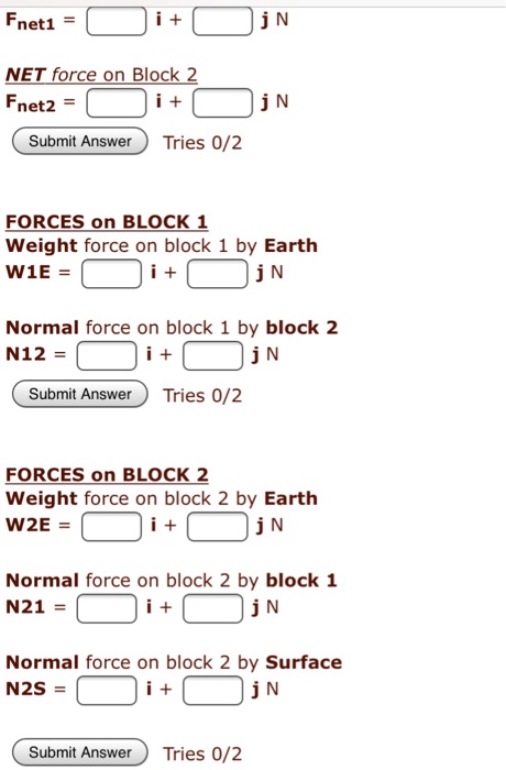 Solved Block 1 (m1 10 kg) is resting on top of block 2 (m2 = | Chegg.com