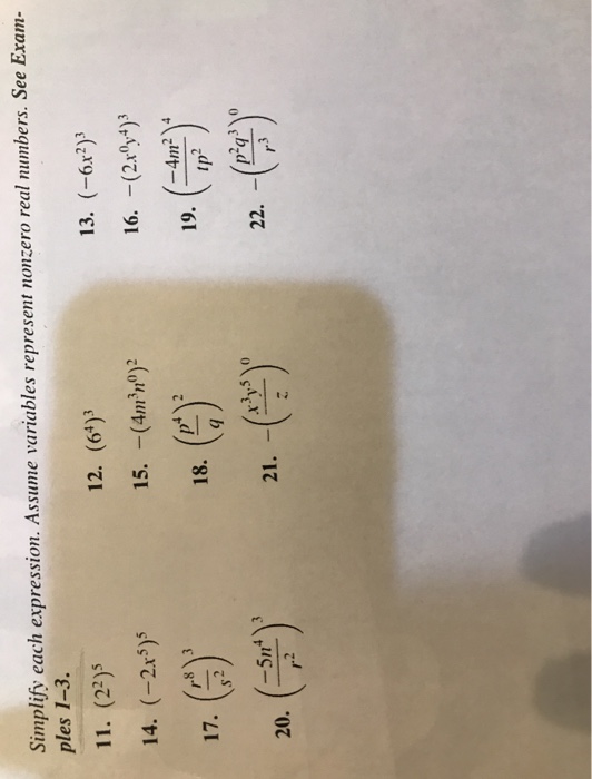 Solved Simplify Each Expression. Assume Variables Represent 