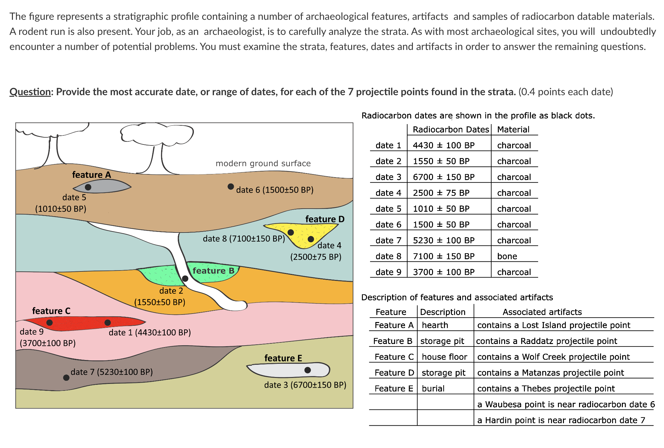 The figure represents a stratigraphic profile | Chegg.com