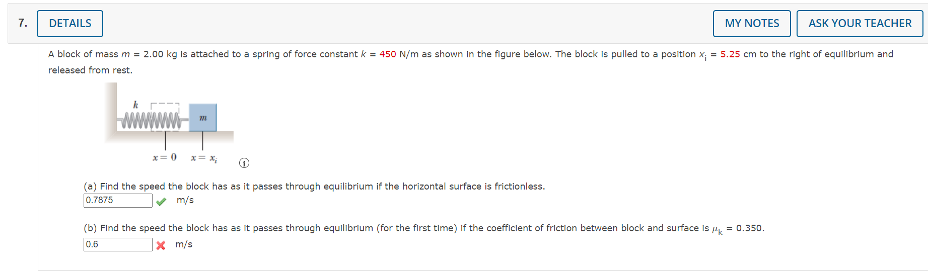 Solved released from rest. (a) Find the speed the block has | Chegg.com