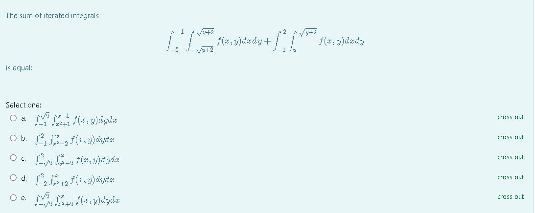 Solved The sum of iterated integrals +2 4+2 f(x,y)dzdy+ [ | Chegg.com