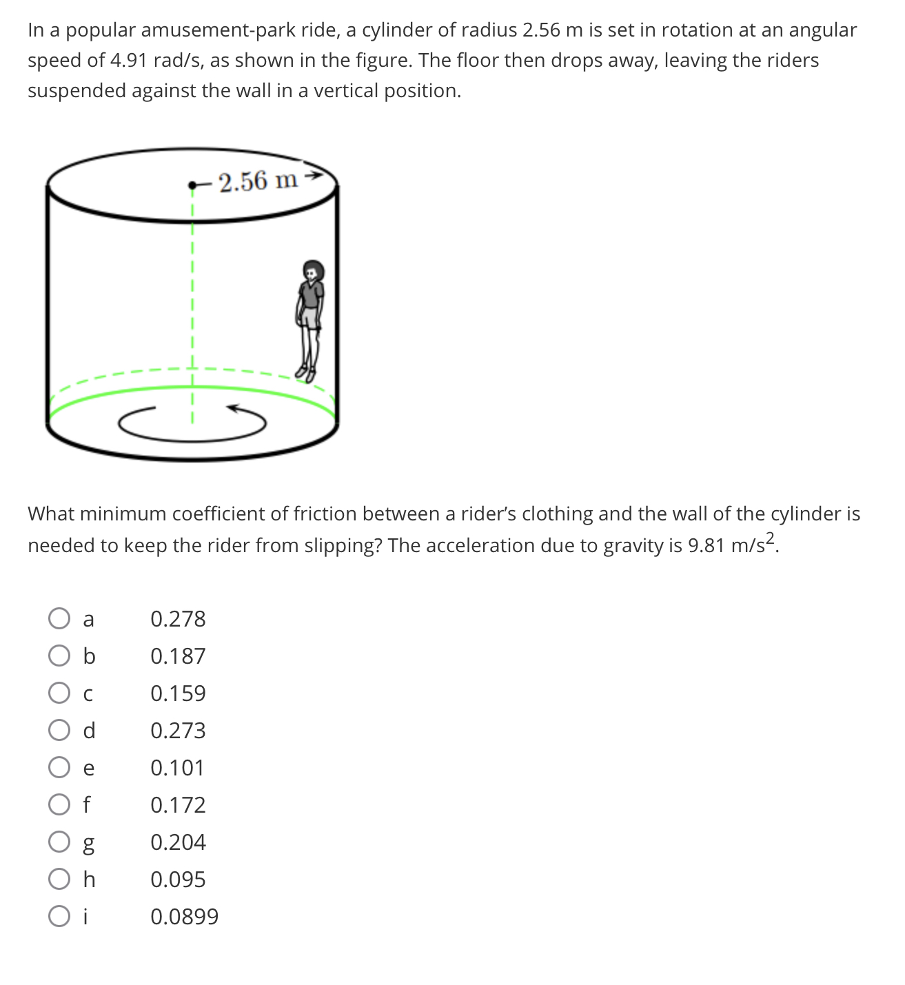 Solved In a popular amusement-park ride, a cylinder of | Chegg.com
