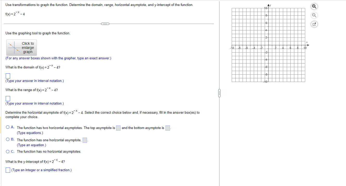 Solved Use transformations to graph the function. Determine | Chegg.com