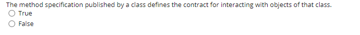 Solved The method specification published by a class defines | Chegg.com
