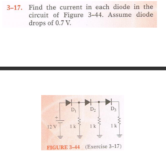 Solved -17. Find the current in each diode in the circuit of | Chegg.com