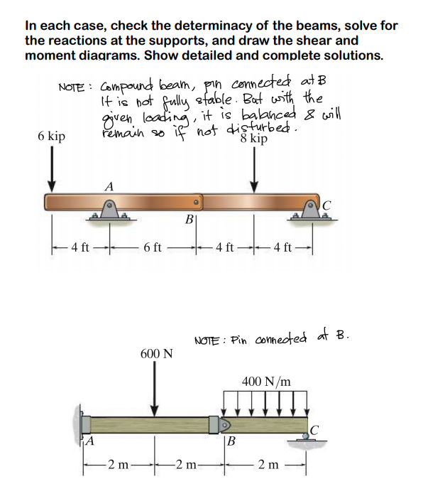 Solved In each case, check the determinacy of the beams, | Chegg.com