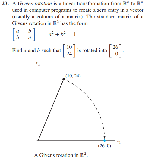 Solved A Givens rotation is a linear transformation from Rn | Chegg.com