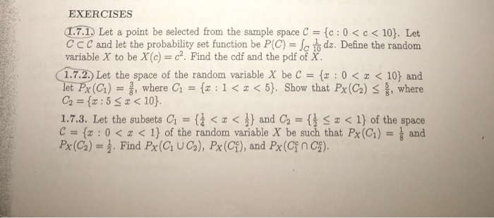 Solved EXERCISES ITD Let a point be selected from the sample | Chegg.com