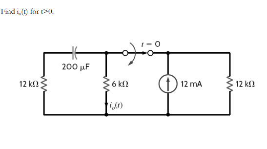 Solved Find i0(t) for t>0. | Chegg.com Solved Find i0(t) for t>0. | Chegg.com