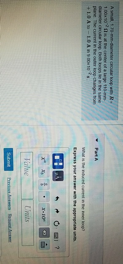 Solved A small, 1.70-mm-diameter circular loop with R= | Chegg.com