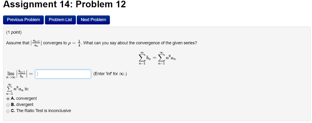 Solved Assignment 14: Problem 12 Previous ProblemProblem | Chegg.com Solved Assignment 14: Problem 12 Previous ProblemProblem | Chegg.com