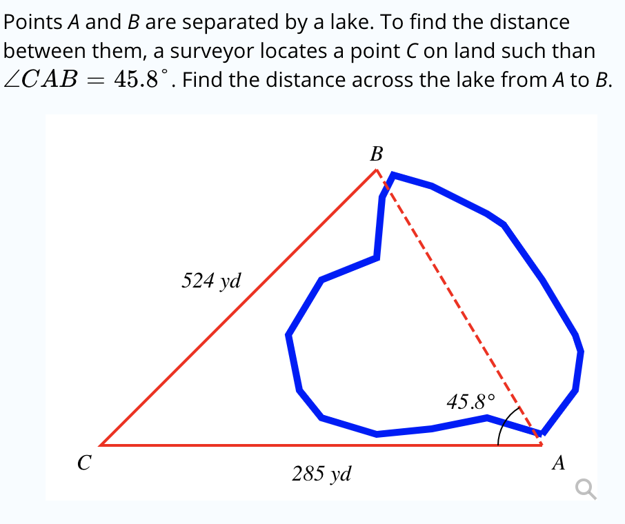 Solved Points A and B are separated by a lake. To find the | Chegg.com