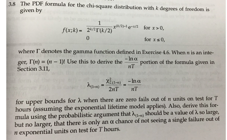 Solved 3.8 The PDF formula for the chi-square distribution | Chegg.com
