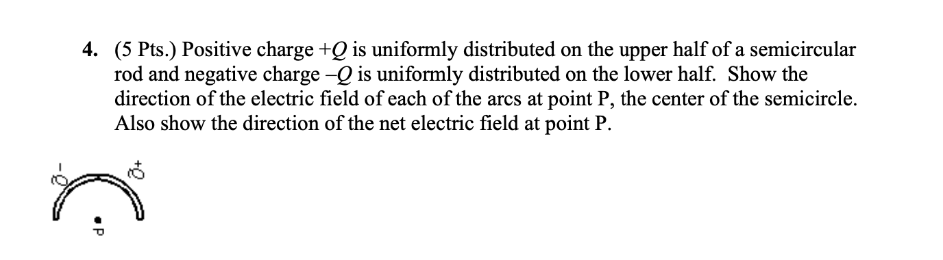 Solved (5 Pts.) Positive charge +Q is uniformly distributed | Chegg.com