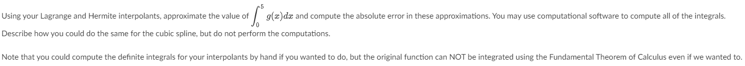 Solved Using your Lagrange and Hermite interpolants, | Chegg.com