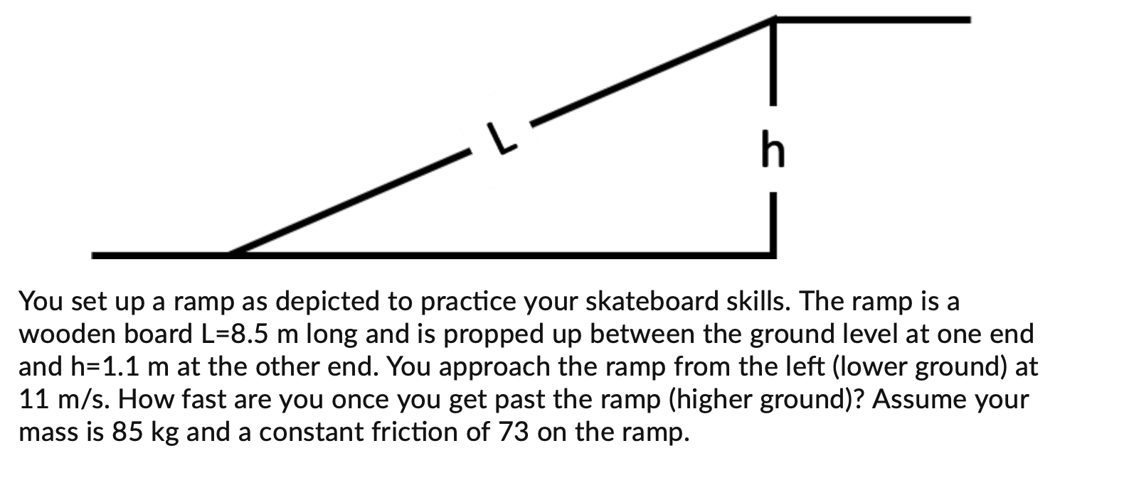 Solved This problem is stating that we are going up the ramp | Chegg.com