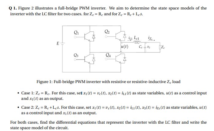 Q 1. Figure 2 illustrates a full-bridge PWM inverter. | Chegg.com