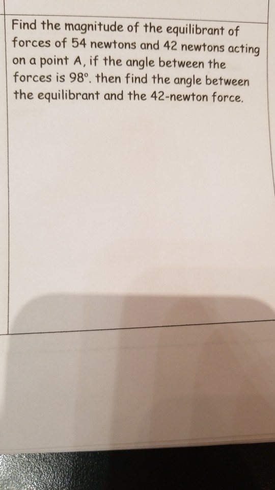 Solved Find the magnitude of the equilibrant of forces of 54 | Chegg.com