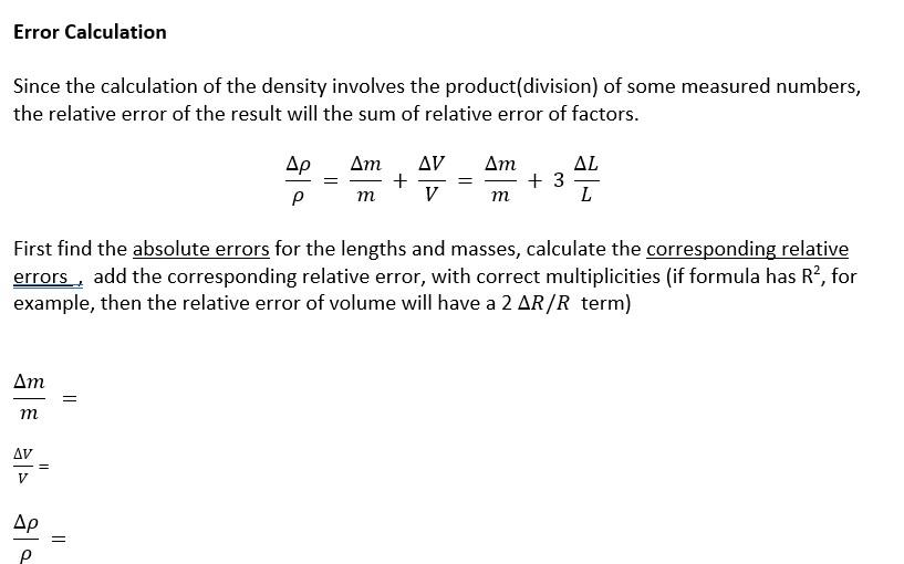 Solved volume The measurements are summarized in the | Chegg.com