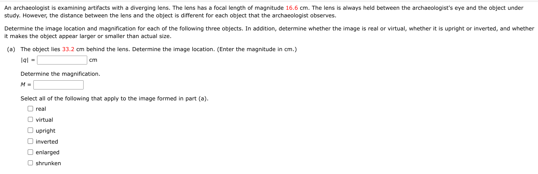 Solved study. However, the distance between the lens and the | Chegg.com