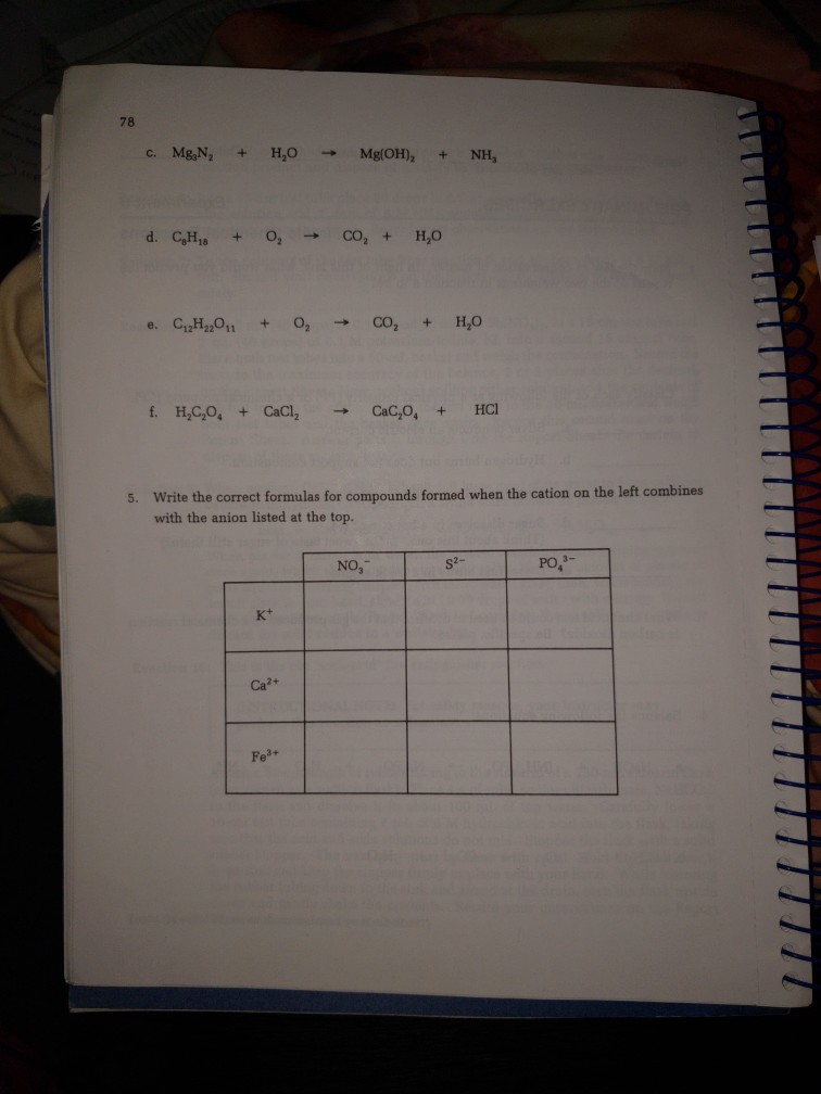 Solved 78 Write the correct formulas for compounds formed | Chegg.com