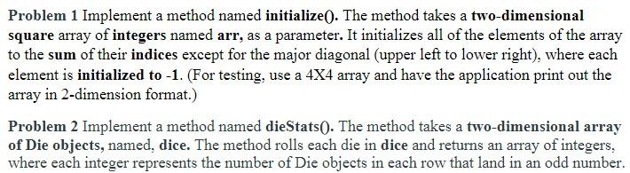 Solved In introductory Java, Problem 2 only (Problem 1 is | Chegg.com