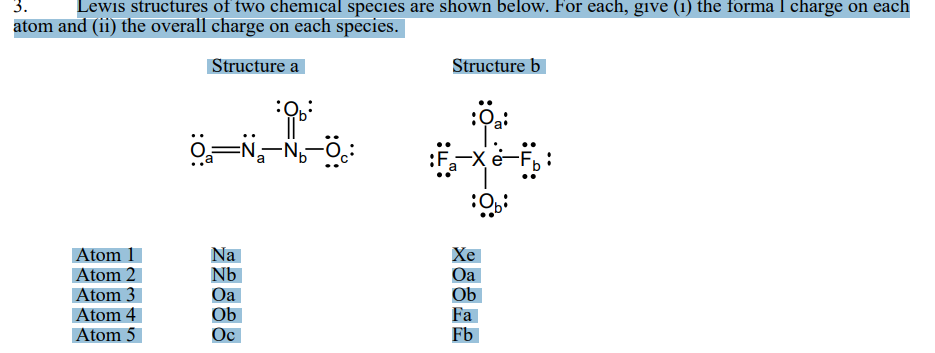 Solved Lewis structures of two chemical species are shown | Chegg.com