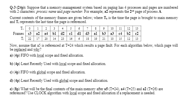 Solved 16 Q-3 (24p): Suppose that a memory-management system | Chegg.com