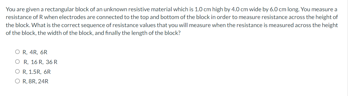 Solved You are given a rectangular block of an unknown | Chegg.com
