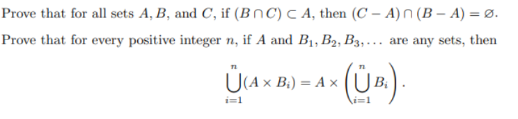 Solved Prove that for all sets A,B, and C, if (B∩C)⊂A, then | Chegg.com