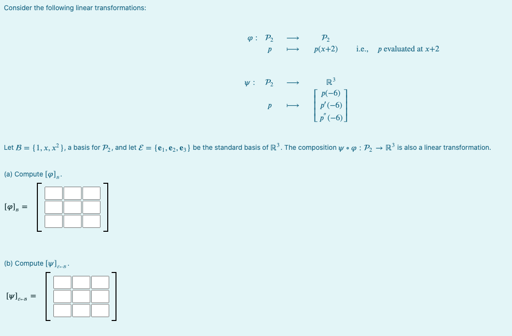 Solved Consider the following linear transformations: Q: P2 | Chegg.com