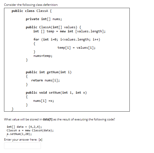 Solved Consider the following class defenition: public class | Chegg.com