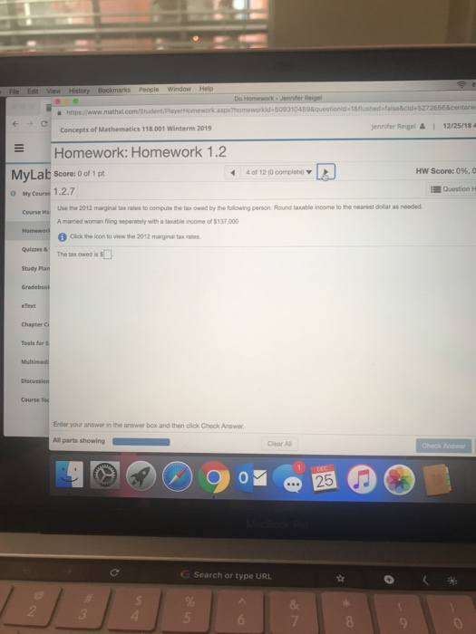 &flushednfalse&cld 5272656¢erw Jennifer Reigel &1 | Chegg.com