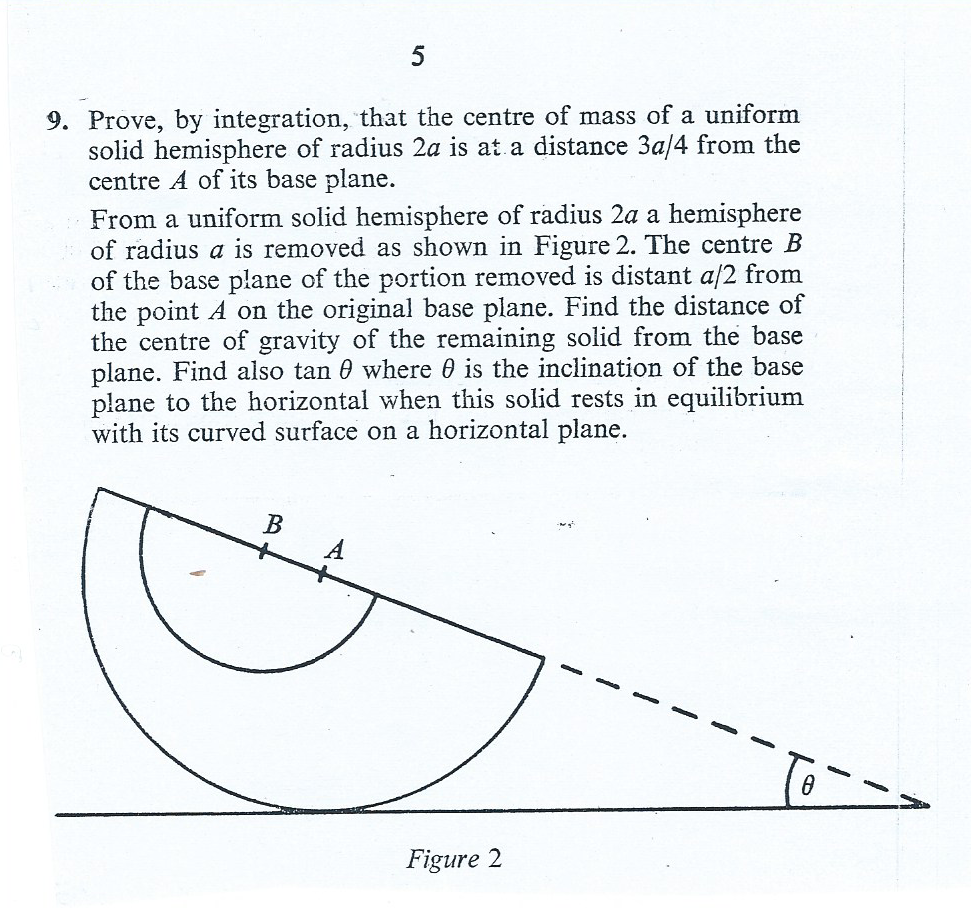 Solved 9. Prove, by integration, that the centre of mass of | Chegg.com