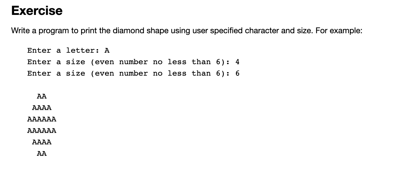 Solved Exercise Write A Program To Print The Diamond Shape Chegg solved-exercise-write-a-program-to-print-the-diamond-shape-chegg