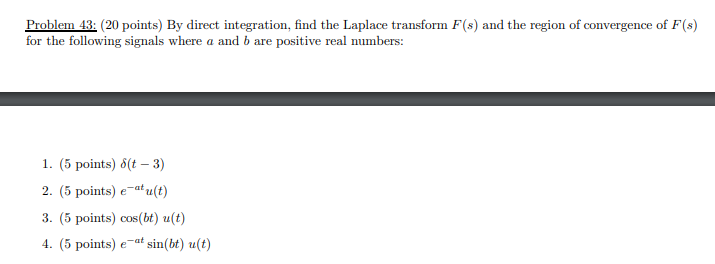Solved Problem 43: (20 points) By direct integration, find | Chegg.com