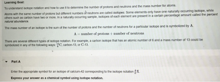 Solved Learning Goal: To understand isotope notation and how | Chegg.com