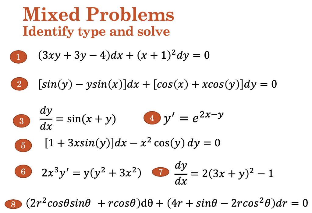 Solved Mixed ProblemsIdentify type and | Chegg.com
