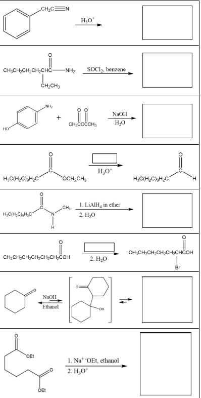 Solved H3O+→ SOCl2, benzene H2ONaOH→ H3O+L 1. LiAlH4 in | Chegg.com